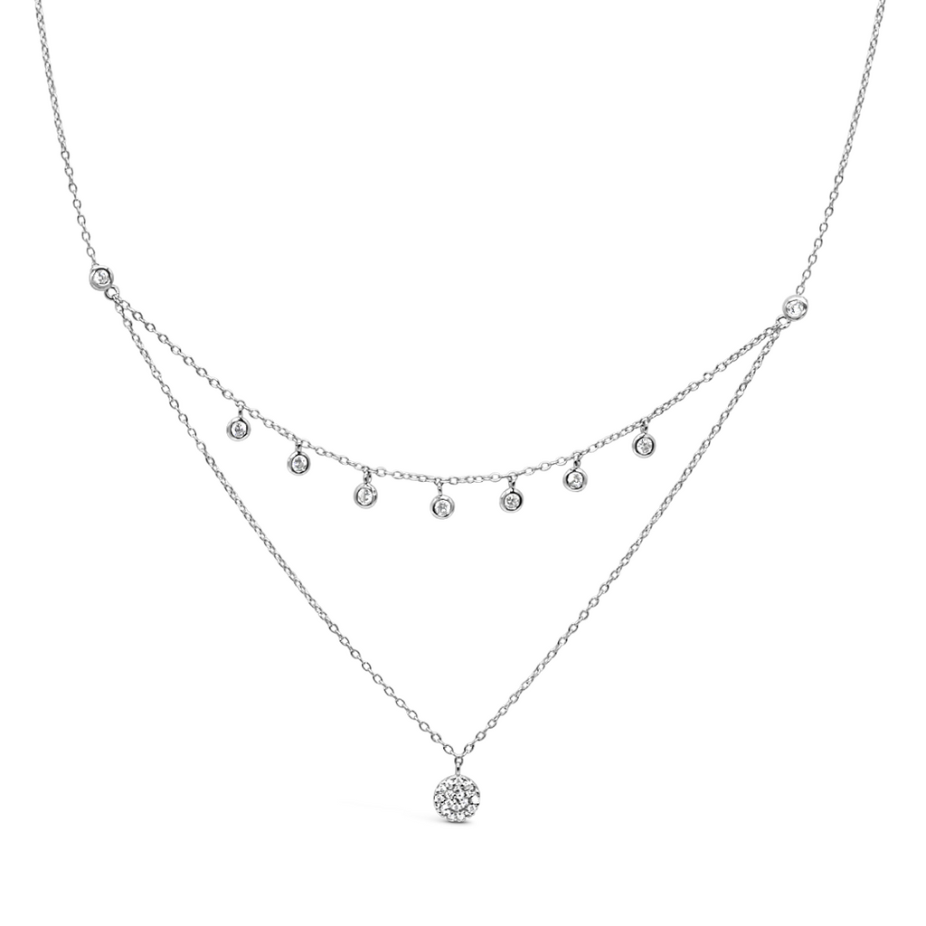 ELEGANT DOUBLE LAYERED SILVER NECKLACE – Marly Silver